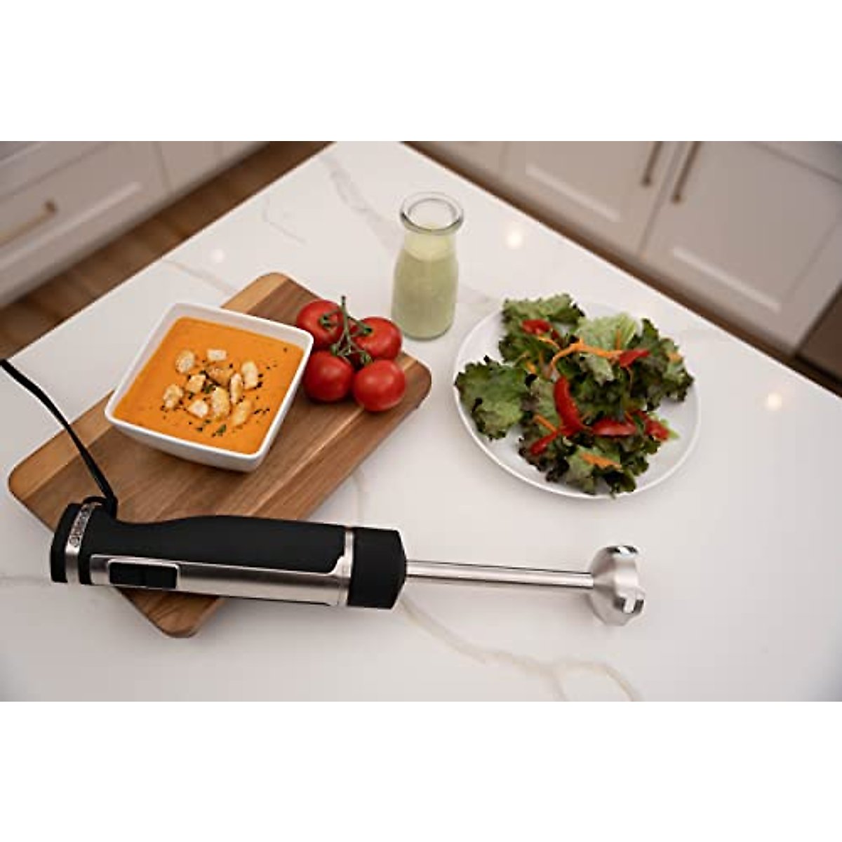 Blendtec Immersion Blender - Handheld Stick Blender, Whisk, and Food Processor - Includes 3 Attachments, 20 oz BPA-Free Jar, and Storage Tray - Stainless Steel
