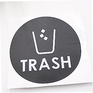 CAXUSD 8pcs Adhesive Trash Can Label Chalkboard Signs Trash Decal Sticker Labels Decal Sticker for Trash Can Bin White Bins Black Out Stickers Trash Sign Trash Can Decals