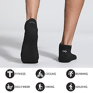 Lapulas Ankle Socks Cushioned No Show Socks Sport Low Cut Socks for Men and Women 6Pairs Black Large
