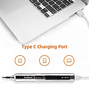 SEQURE ES126 Electric Screwdriver Portable Cordless Screwdriver Set with 25 Magnetic Bits, OLED & LED, Motion Control, 4 Gears Torque Rechargeable Electronic Repair Tool Set for PC Watch Camera