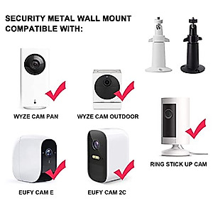 (2 Pack, Metal), BFYTN Security Camera Metal Wall/Ceiling Mount, Adjustable Indoor/Outdoor Mount Compatible with Arlo, Arlo Pro 2 3, Arlo Ultra CCTV Camera and Compatible Camera with 1/4 Screw Head