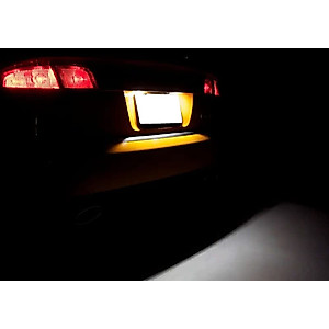 iJDMTOY OEM-Fit 3W Full LED License Plate Light Kit Compatible With Audi 1998-2005 A6 S6 RS6 Avant Wagon ONLY, Powered by 18-SMD Xenon White LED & Can-bus Error Free