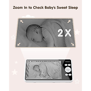 ANNKE Video Baby Monitor, Baby Monitor with 1080P Camera, 5" HD Screen with 4000mAh Battery, Night Vision, Two-Way Talk, Remote Pan Tilt Zoom, Temperature Detection, Lullaby, 1000ft Long Range -Tivona