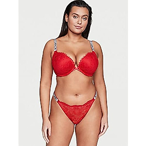 Victoria's Secret Women's Lace Thong Underwear, Women's Panties, Very Sexy Collection, Red (L)