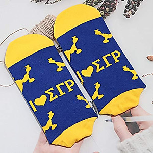 G2TUP Gamma Rho Sorority Gift 1922 Poodle Socks Sorority Sister Gift 2 Pairs Blue (1922 Poodle Socks, Mid Calf)
