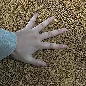 Cute Bathroom Rug Tufted Cotton Rug with Tassels Hand Woven Cotton Mat Washable Area Rug for Entryway Bedroom Laundry Living Room - 19.7"x31.5", Brown