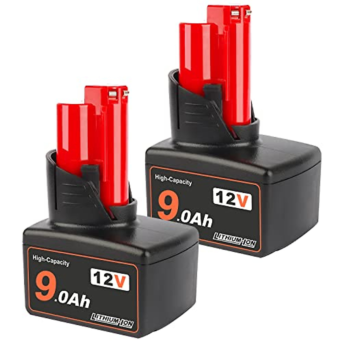 AMICROSS 12V Battery 9.0Ah Compatible with M12 Milwaukee 48-11-2440 48-11-2412 48-11-2460 48-11-2411 48-11-2420 48-11-2401 48-11-2402 48-11-2401 12-Volt M12 Cordless Tools 2-Pack
