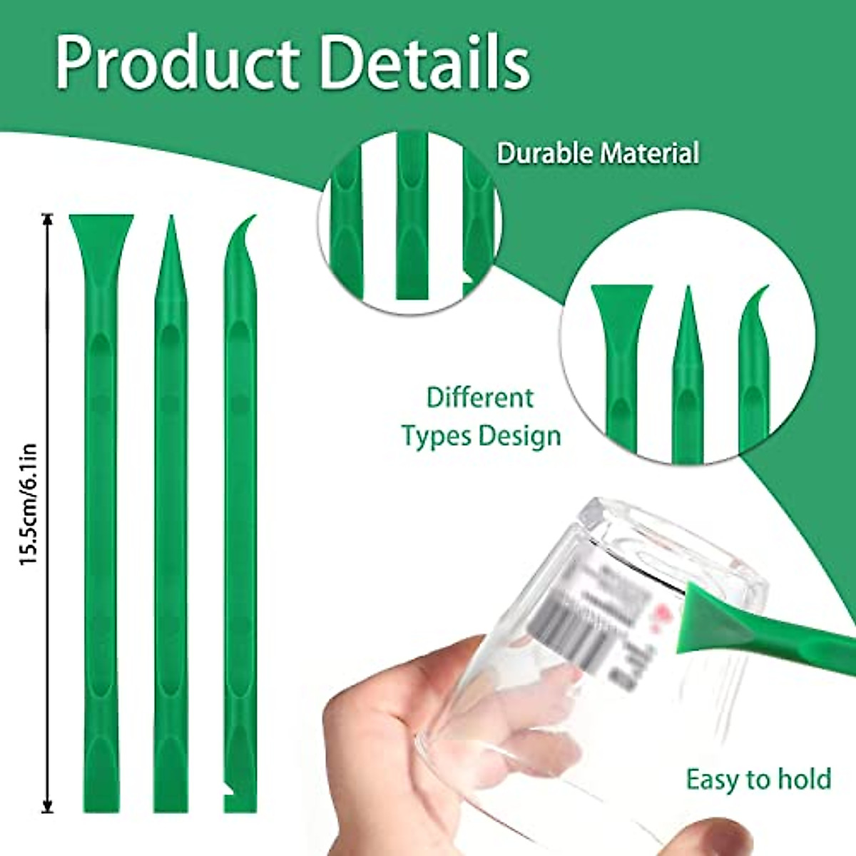 9pack of Plastic Scraper Tools,Carbon Fiber Plastic Cleaning Scraper Tool for Tight Spaces,Crevices,Most Surfaces Perfect to Remove Stickers, Labels,Oil Stains,Food, Dirt, Etc(Classic Green Suit)