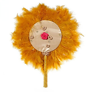 African Custom Bride Wedding Feather Hand Fan Luxury DIY Handmade Lace Dance Fan Hand Held Photo Props Party Wedding Decorations