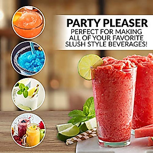 Nostalgia Retro Electric Table-Top Snow Cone Maker, Vintage Shaved Ice Machine Includes 1 Reusable Plastic Cup and Ice Mold, Aqua