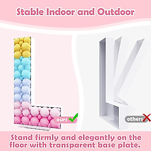 Xiomot 4FT Marquee Letters Mosaic Large Letters L Balloon Frame for Birthday Party Wedding Backdrop Decoration Anniversary Baby Shower Day Decor Pre-Cut Big Foam Board with Acrylic Plate Base