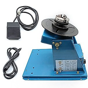 3 Jaw Rotary Welding Positioner Turntable Table Mini Lathe Chuck 110V 2.5" Worktable Welder Positioner Turntable Machine