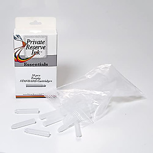 Private Reserve Ink Essentials - Empty STANDARD Cartridges (50 pcs), Clear (PR2)