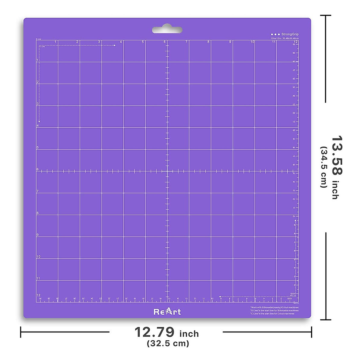 ReArt Cutting Mat for Silhouette Cameo 3 Packs 12” x 12” - Strong Grip Adhesive Cutting Mat Replacement Set Mats Vinyl Craft