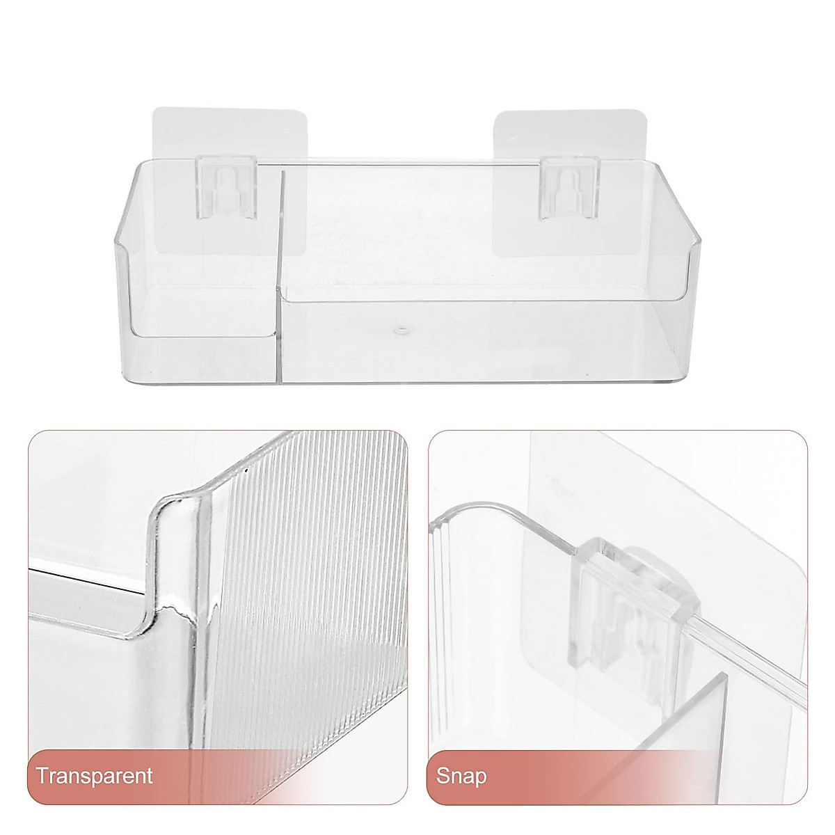 Kichvoe Organizer Storage Cabinet Refrigerator Bin Clear Plastic Bins for Fridge Bath Basket with Suction Cups Refrigerator Crisper Storage Containers Kitchen Organization Fridge Organizer