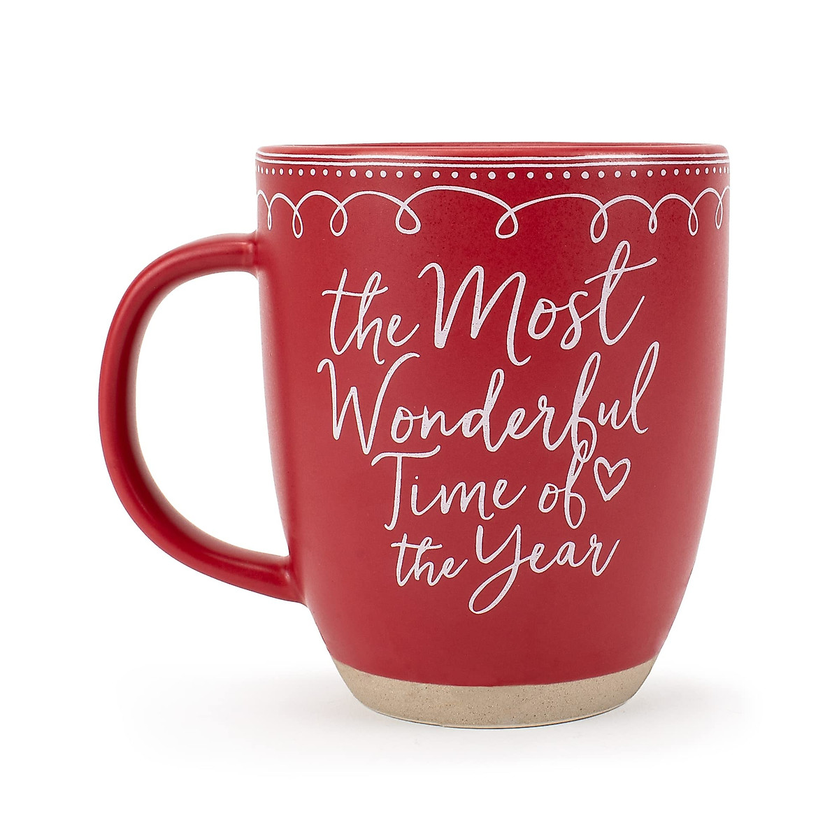 Elanze Designs Wonderful Raw Clay Bottom Red 16 ounce Ceramic Christmas Coffee Mug
