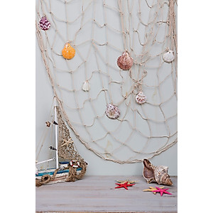 GIFTEXPRESS 2pc Cotton Natural Fish Net Decoration for Hawaiian Party, Pirate Party, Mediterranean, Fishman, Nautical, Mermaid, Fishnet and Beach Party Accessories Décor,