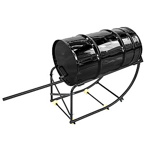 KUAFU Drum Cradle 600lbs Movable 55 Gallon Drums Cradle Drum Stand Black Powder Coated Steel