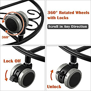 5 Pack Plant Caddy with Wheels Heavy Duty 13.5 Inches Metal Plant Stand with Wheels Plant Dolly Rolling Plant Stand Plant Roller with Casters for Indoor and Outdoor, Black