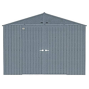 Arrow Shed Elite 10' x 8' Outdoor Lockable Steel Storage Shed Building, Anthracite
