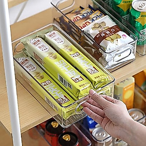 Refrigerator Organizer with Clear Plastic Storage Cabinet, BPA Free, Multi-Size Saves Space. (9.8x3.5x5.9inches)