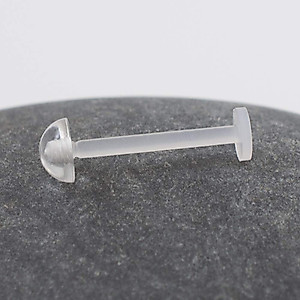 Luxe Modz Tongue Retainer with Flat End and Half Balls on Top 14g Bioflex, Allergy Free, Metal Free, Easy to Wear