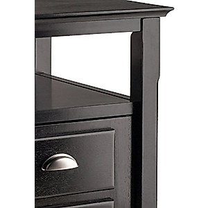 Winsome Solid Wood 2 Drawer Timber Night Stand Black Finish