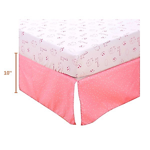 Baby Bees Zoo Safari Crib Bedding Sets for Girls | 4 Pieces Baby Bedding of Crib Sheet, Quilt, Dust Ruffle, Toddler Pillowcase for Standard Size Crib