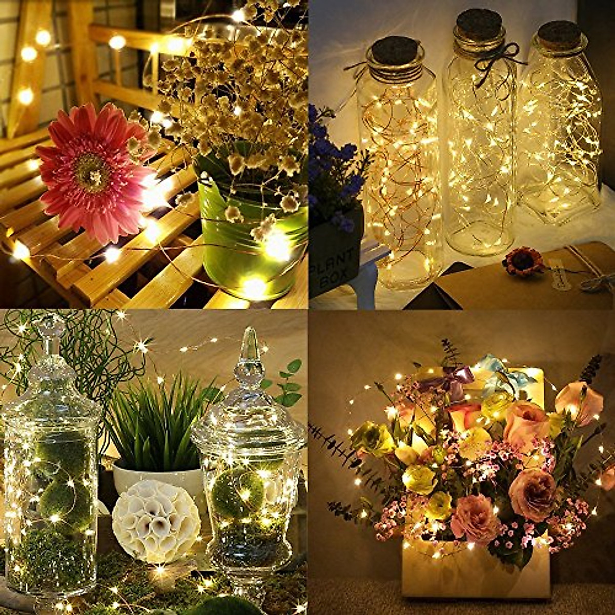 Toxz home products Solar Powered Copper Wire Light String Decor,8 Light Modes for Fairy Party Decor,22M 200LED,8 Hours Working Time(Ship from US!)