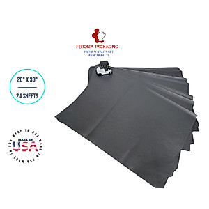 Black Tissue Paper Squares, Bulk 24 Sheets, Premium Gift Wrap and Art Supplies for Birthdays, Holidays, or Presents by Feronia packaging, Large 20 Inch x 30 Inch Made in USA