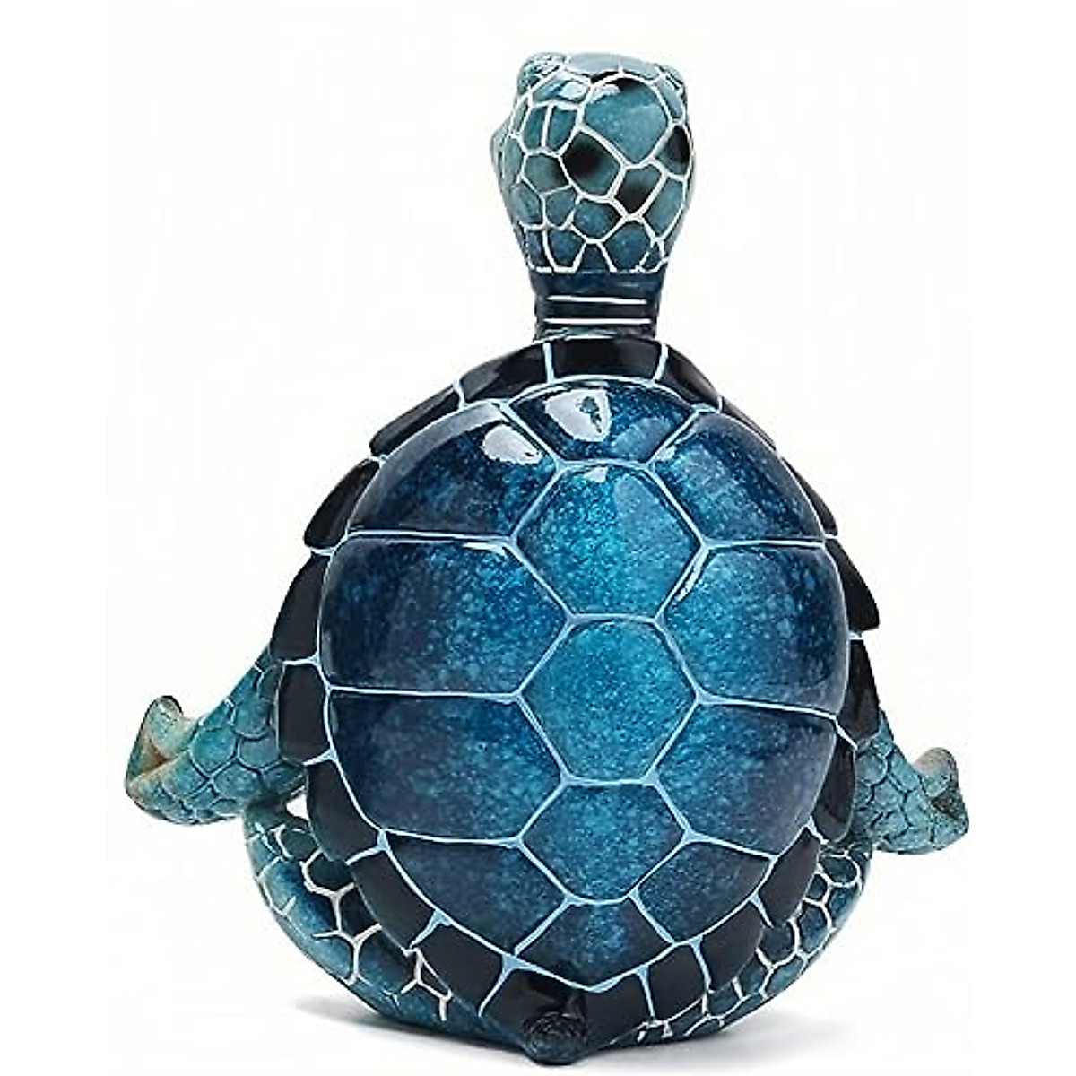 VVGIFTS Sea Turtle Meditation Yoga Decor, Sea Turtle Meditating Coastal Beach Decorations, Zen Yoga Resin Sea Turtle Statue for Home Office Decorations (Put The Palms Separate)