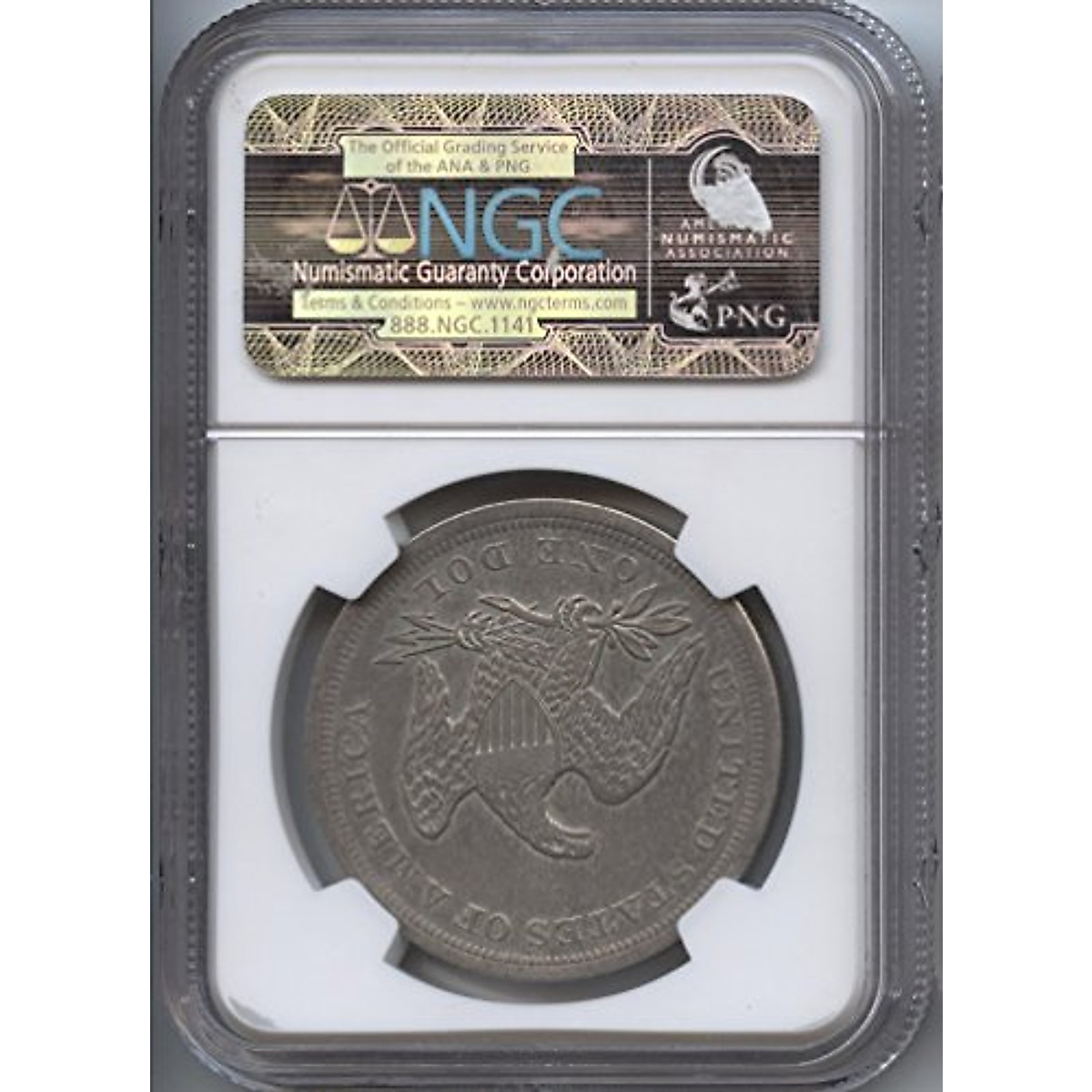 1843 Liberty Seated Dollar AU Details NGC #3583564-001