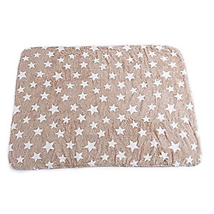 Baby Plush Blanket Security Blanket Double Layer Star Print Sherpa Coral Fleece 30x40 INCH (Camel)
