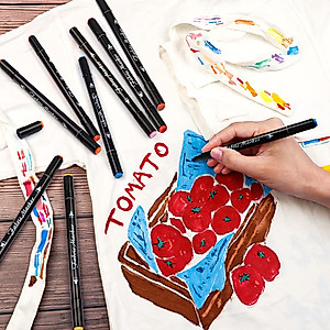 Fabric Markers, Lelix 30 Permanent Colors Dual Tip Fabric Pens for Writing Painting on T-Shirts Clothes Sneakers Canvas Pillowcases, Child Safe & Non-Toxic for Kids Adults