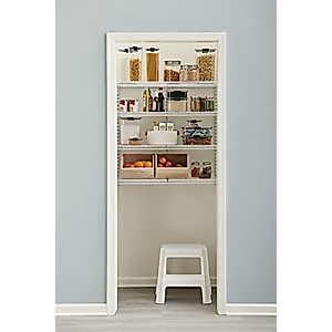 Rubbermaid Pantry 36" Closet Storage Organization System Kit, 4 Shelf System for Pantry Storage, White