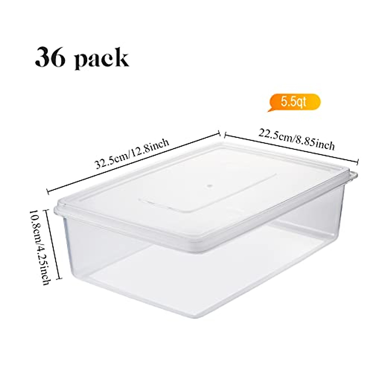 Sawysine 36 Pieces 5.5 Qt Plastic Storage Container Bin with Lids, Clear Shoe Storage Bin Box Bulk Stackable Storage Shoe Box for Organizing Shoes Closet Organization School Supplies