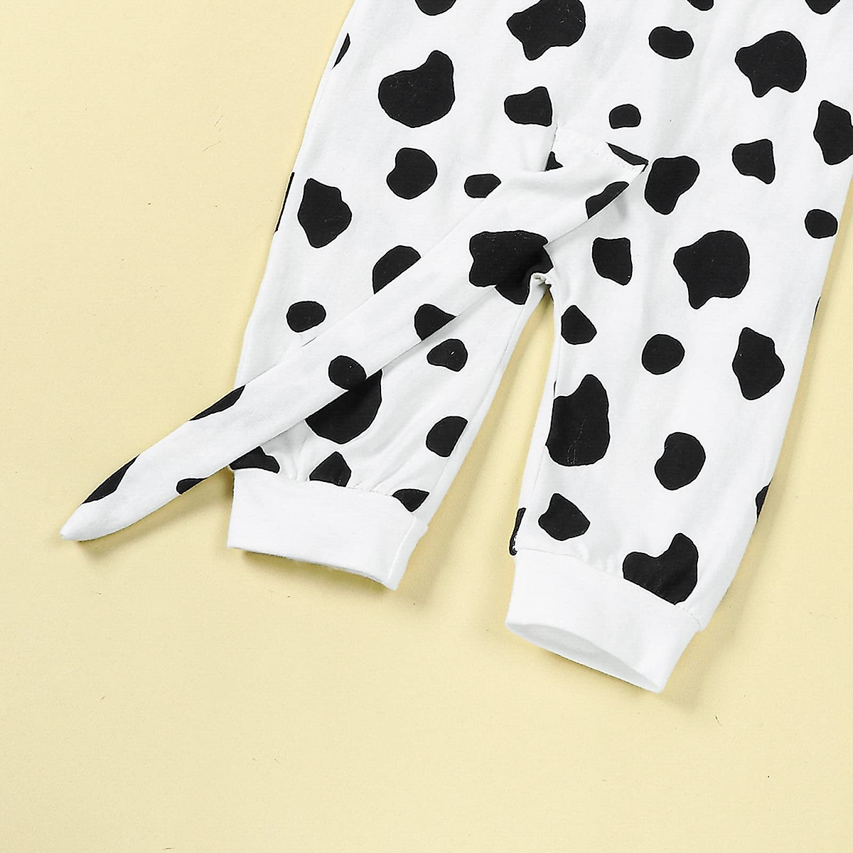 wybzd Baby Dalmatian Costume Newborn Boy Girl Halloween Puppy Spotted Dog Romper Onesie Footies Zipper Hooded Outfit (Romper with Tail, 0-3 Months)