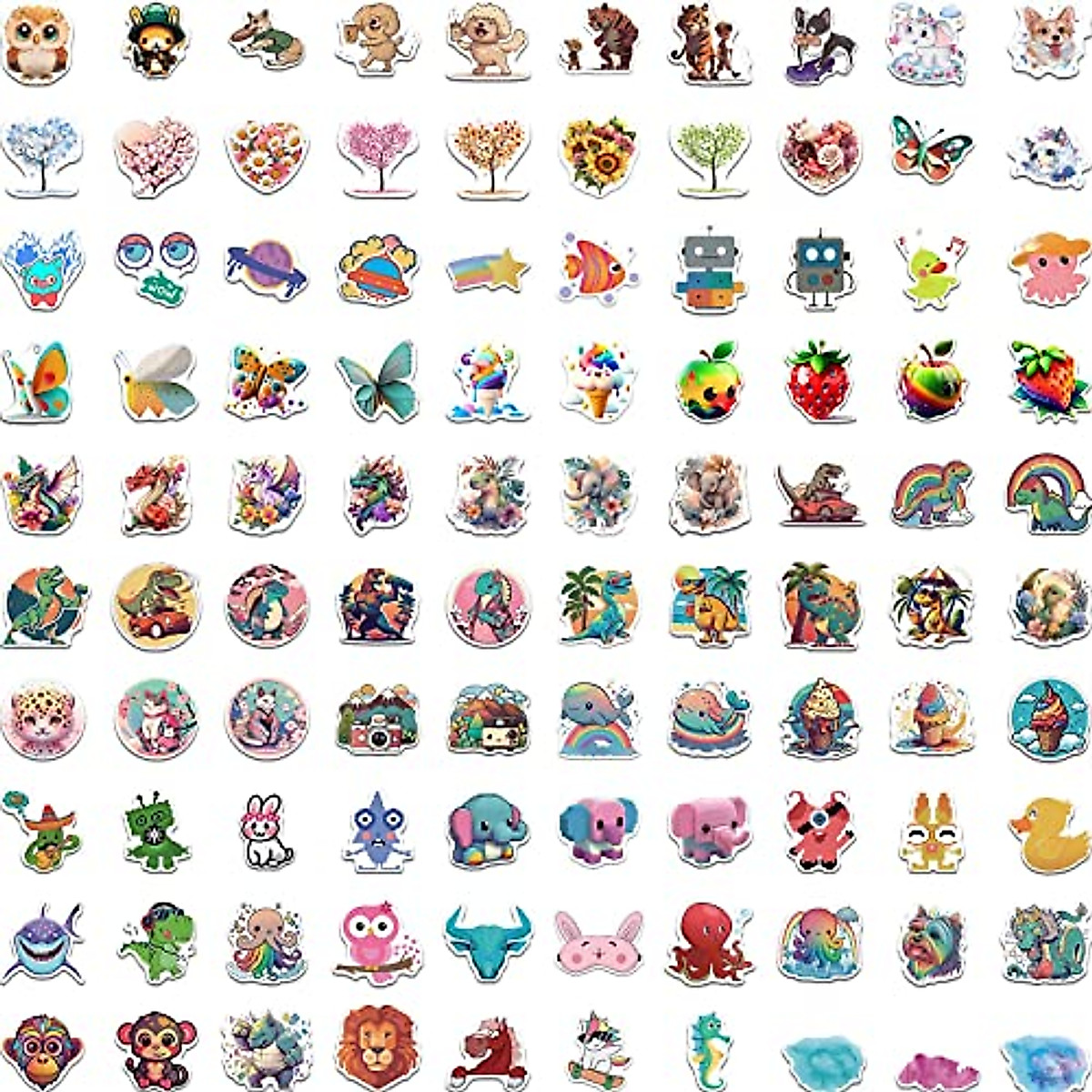 200 pcs Cute Animal vsco Vinyl Stickers, Kawaii Stickers for Girls, Cool Stickers for Boys, Sticker for Water Bottles, hydroflask, Laptop, Skateboard, Birthday Gifts for Kids, Girls, Boys, Teens