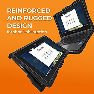 Gumdrop DropTech Laptop Case Fits Dell Chromebook 3120 | 3110 | 3100 (2-in-1) for K-12 Students Teachers and Classrooms – Drop Tested Rugged Shockproof Bumpers for Reliable Device Protection – Black