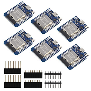 6Pcs ESP32 D1 Mini NodeMCU D1 Board MH-ET Live MiniKit for ESP32 WiFi Module Bluetooth Internet of Development Board Based ESP8266 Fully Functional with Pins for WeMos D1 DIY Kit
