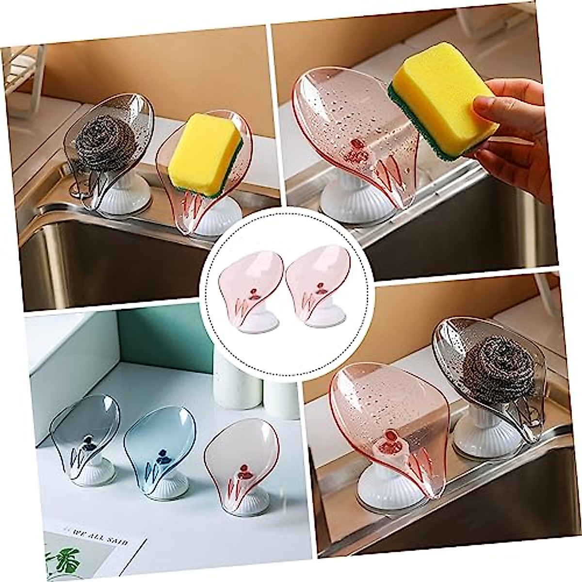 LIGHTAOTAO 2pcs Soap Box Plastic soap Dish Suction Cup soap Holder Water draining soap Dish Compact soap Rack Bathtub Trays for tub Foam Hand soap Dispenser Wall Soap Dispenser Tray Storage
