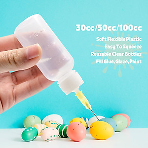 FJNATINH 30cc Needle Glue Bottle, Needle Tip Squeeze Bottle, Precision Tip Applicator Bottles, 5 Pack