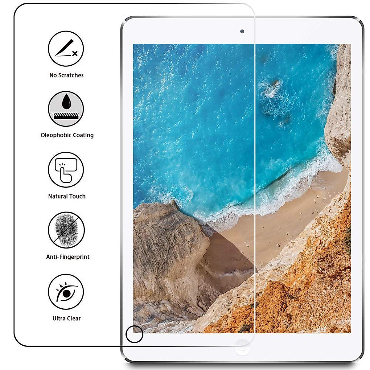 for iPad Air 2 Screen Protector【2 Pack】iPad 6th/5th Generation Screen Protector(2018/2017 Model) iPad 9.7 inch Screen Protector Tempered Glass, iPad Air 1/ iPad Pro 9.7 Inch. Ultra HD，Alignment Frame