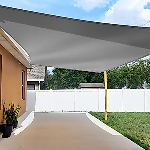 TANG Sun Shade Sail 5'x12' Light Grey Rectangle Sunshade Cloth UV Block Permeable Sail for Outdoor Patio Garden Pergola Gazebo Deck