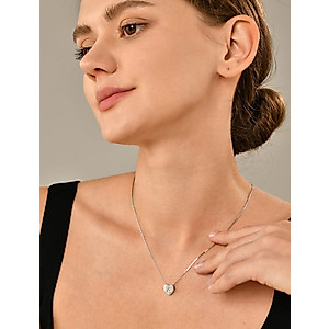 YL Initial Necklace 925 Sterling Silver Heart Letter Pendant A Alphabet Necklace for Women