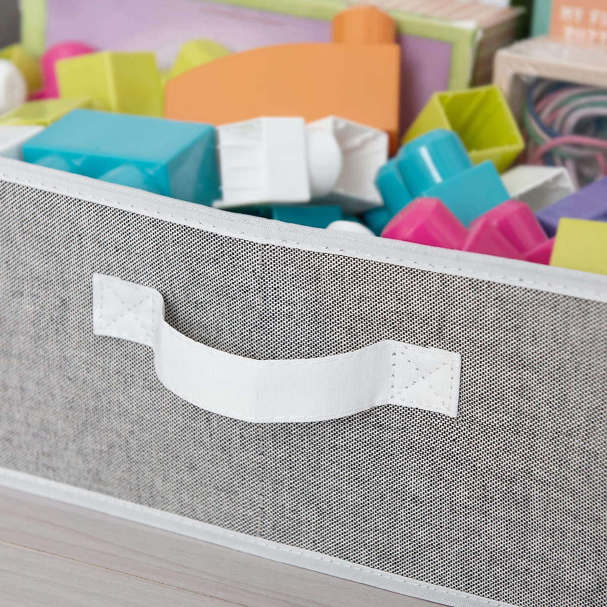 StorageWorks 3-Pack Foldable Trapezoid Storage Bins with 2-Pack Rectangle Closet Baskets