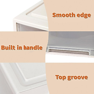 Yishyfier Stackable Plastic Storage Drawer Organizer with Clear Doors for Pantry,Bedroom,Closet,Desk,Home and Office De-Clutter,Store Under-Sink,Shoes and Crafts,Hallway,Entryway,Under Bed (3M+3S)