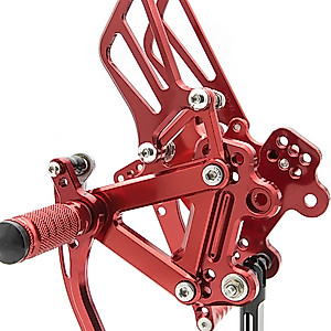 CNC ZX7R 91-03 Motorcycle Adjustable Rearsets Foot Pegs Footpeg Shift Pedal Compatible with Ninja ZX-6R ZX6R 1995-1997, Ninja ZX7R ZX750 ZX-7R ZX-7 1991-2003, ZX-9R ZX9R 1994-1997 Red