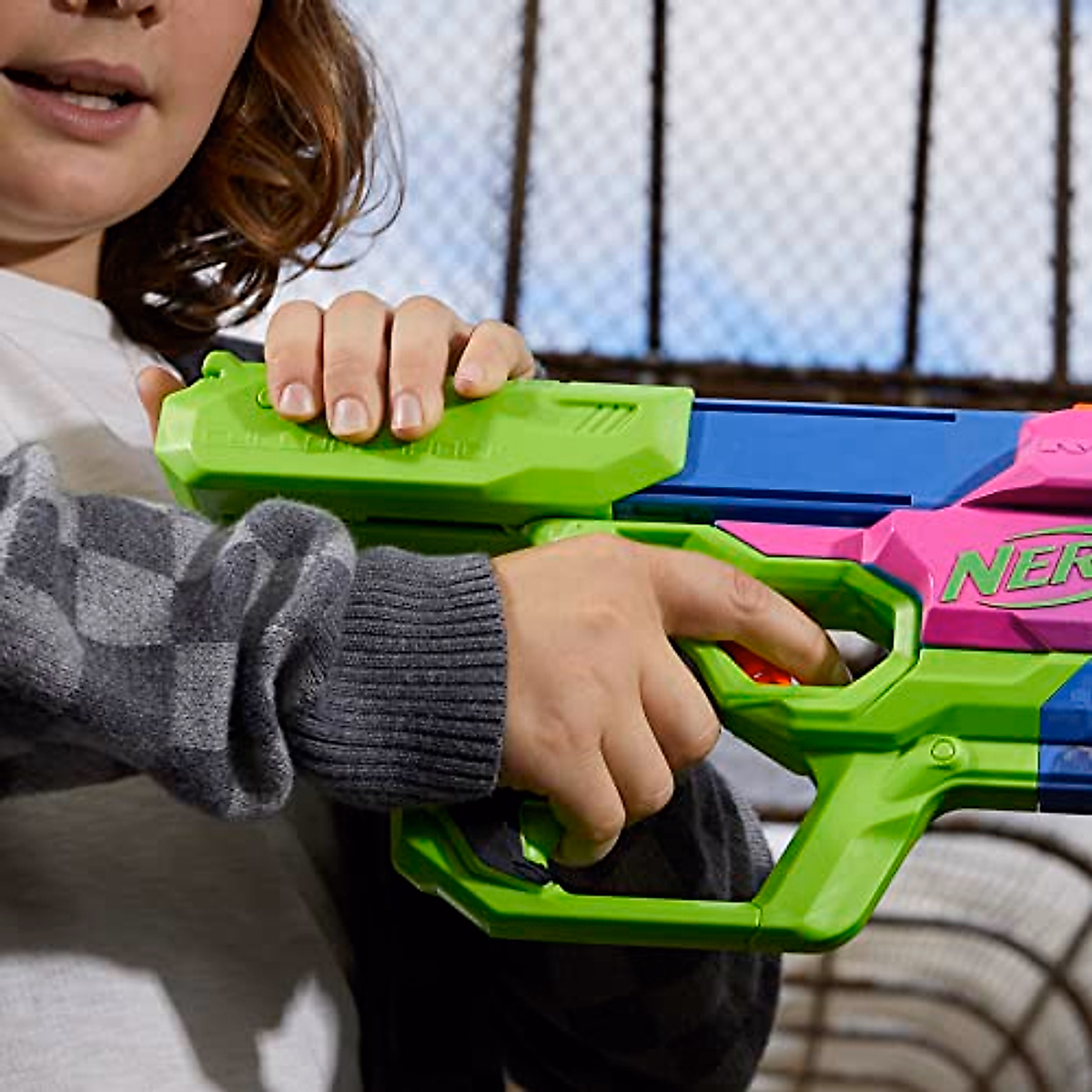 Nerf Mega CycloneShock Toy Blaster, Cybershock Color Style, 6-Dart Drum, 6 AccuStrike Mega Darts, Easy Priming (Amazon Exclusive)