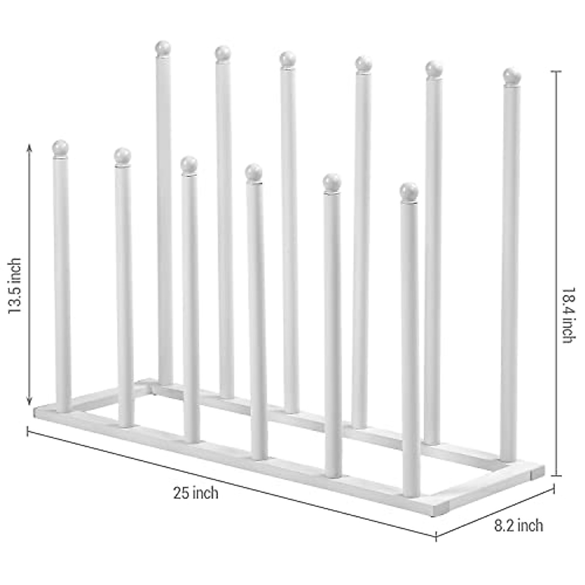 MyGift Modern White Metal Free Standing Boot Shoe Rack Organizer, Tall Boot Shaper Storage Stand, Holds up 6 Pairs of Tall Boots